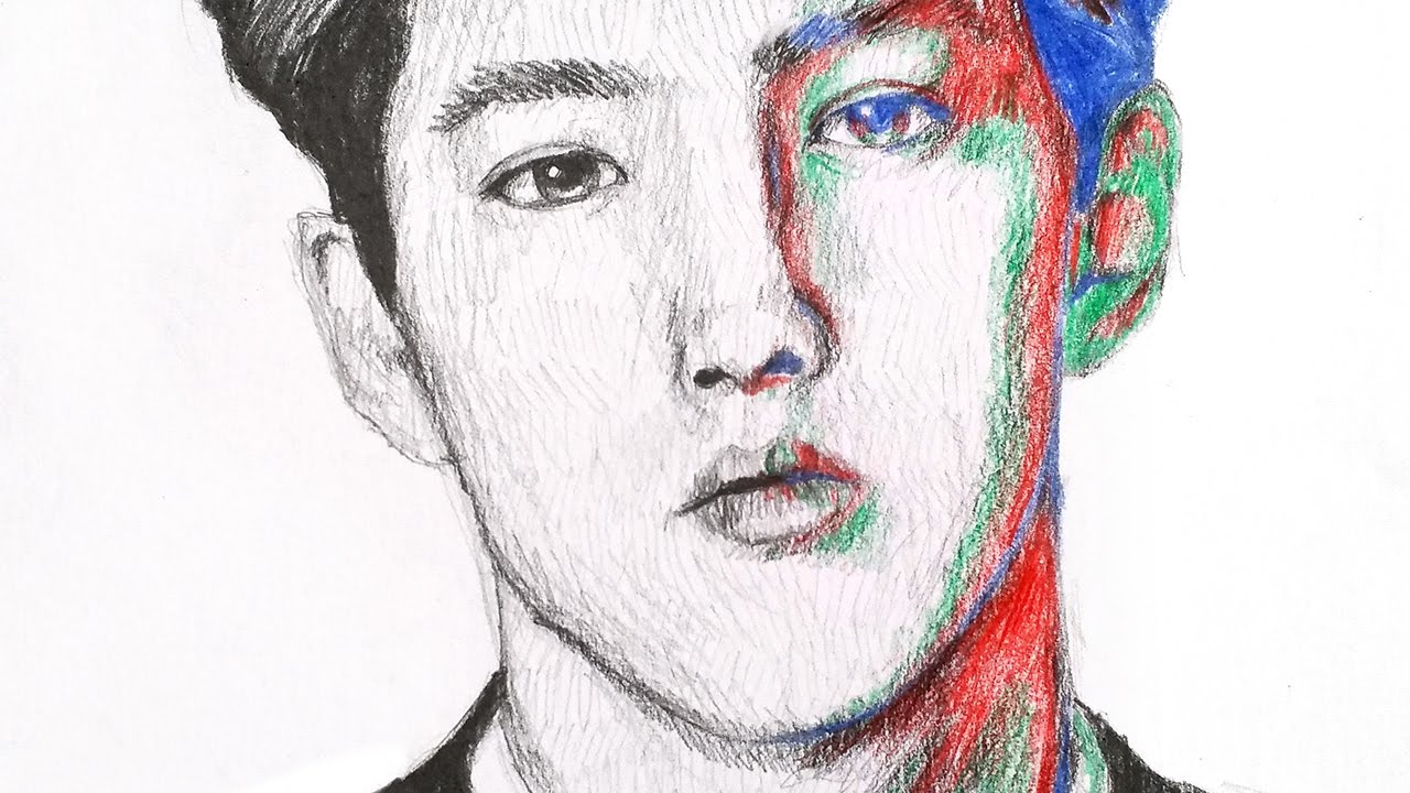 RGB / EXO Suho drawing time lapse - YouTube