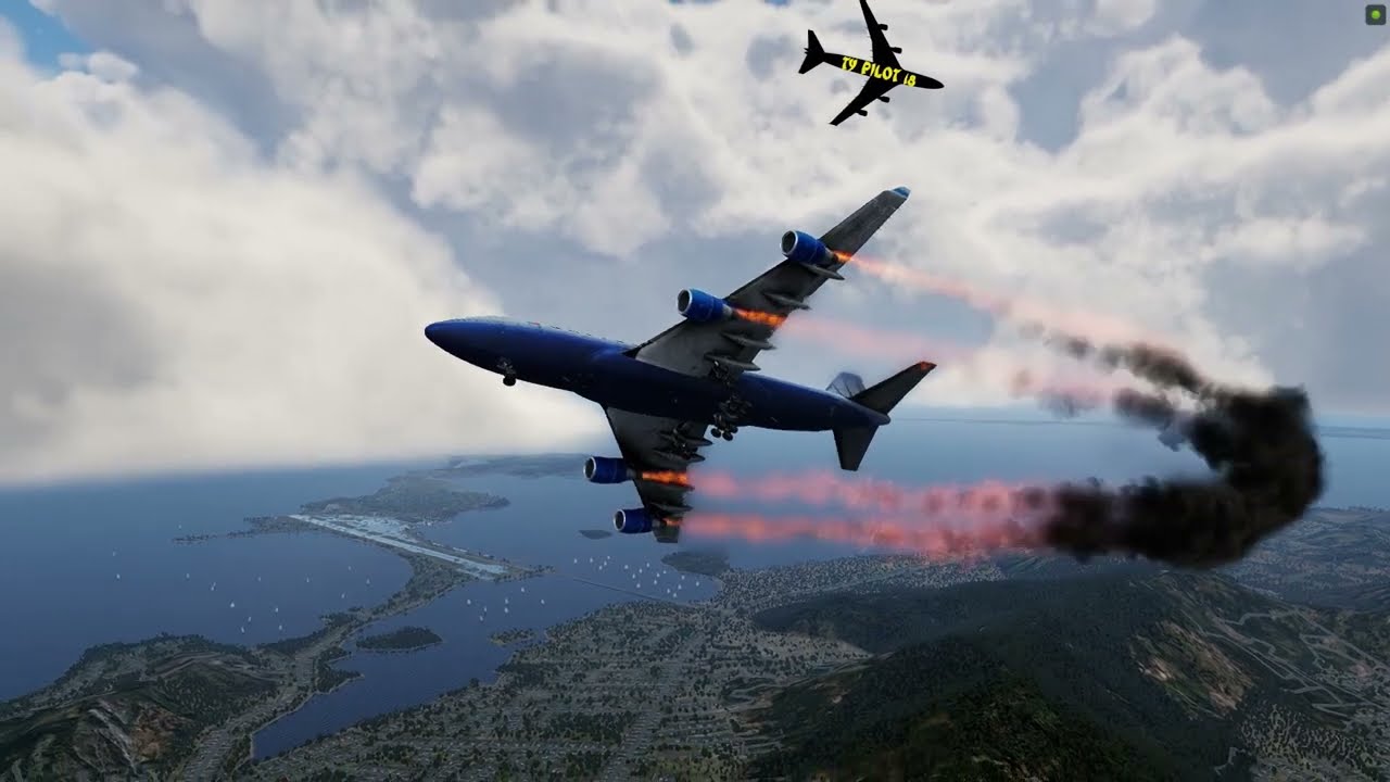 Giant Boeing 747 Engine Caught On Fire Plane Crash and Explosion X ...