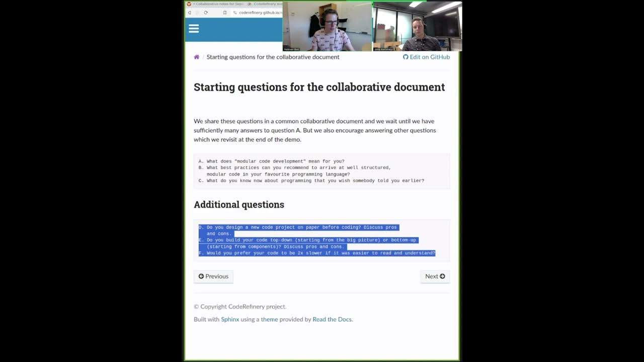 6.3 Modular Code Development - CodeRefinery 2023 Sep - YouTube