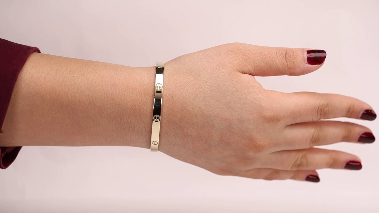 TB5 - 9ct Yellow Gold Polished Screw Bangle - YouTube