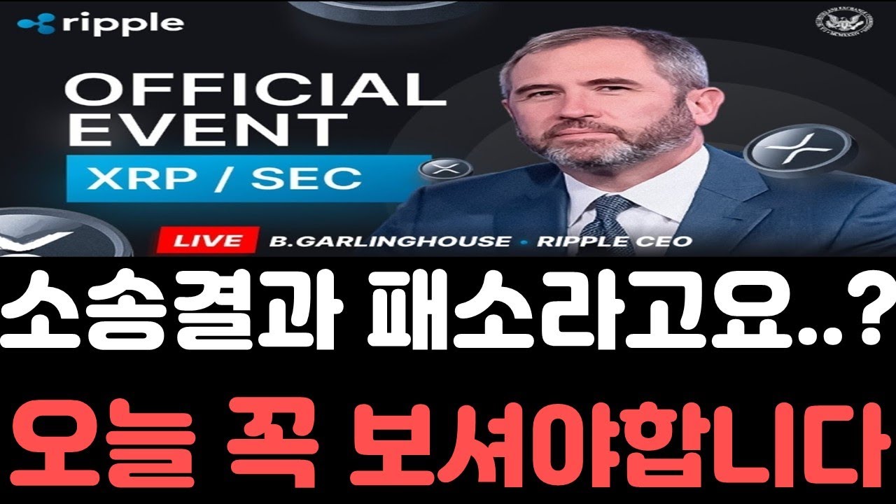 리플전망 소송 결과패소 소식에 열받은 리플ceo 지금 장난쳐 웅장하다 오늘 영상은 꼭 보셔야합니다 리플전망 리플호재 리플급등 리플코인 리플소송 리플