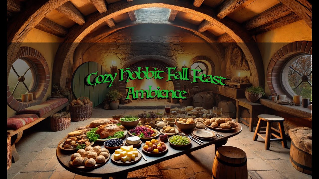 🍃 Cozy Hobbit Fall Feast Ambience | A Warm Rustic Getaway for ...