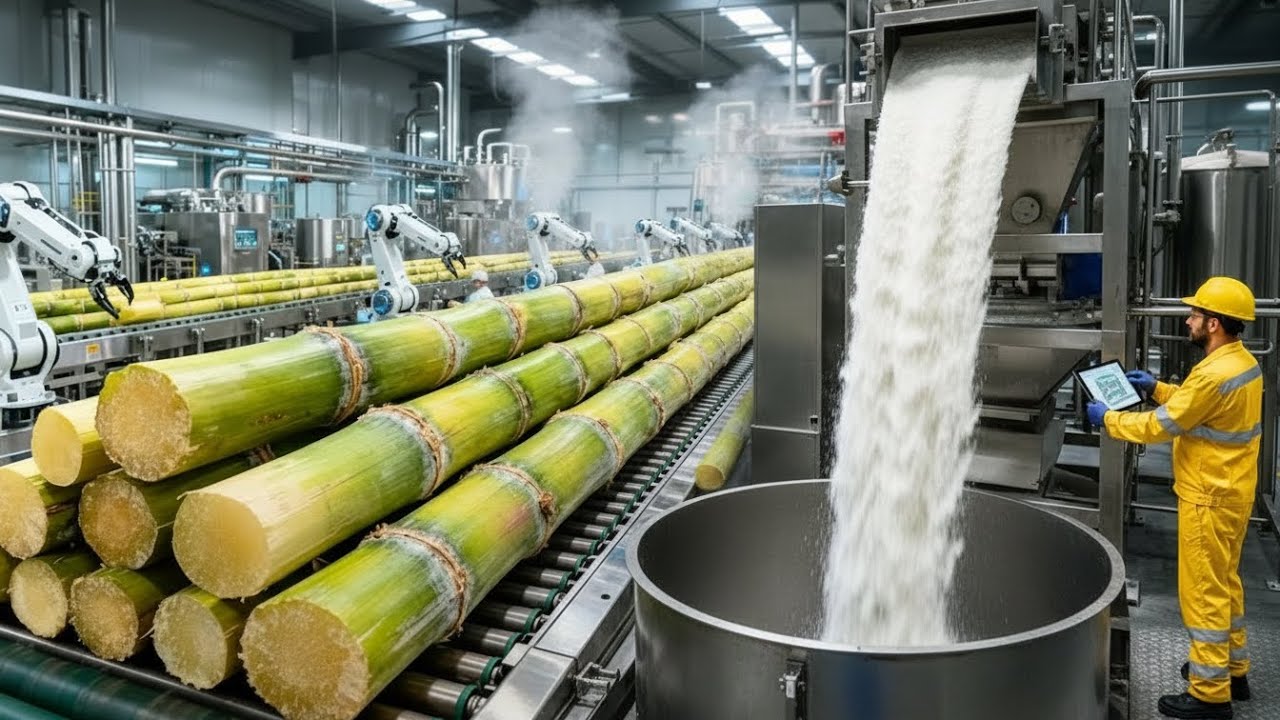 Inside A Massive Sugar Factory: Processing 10,000 Tons of Cane Per Day ...