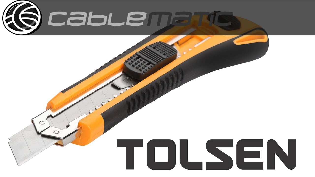 Cutter de plástico y goma ergonómica cuchilla 18mm herramientas Tolsen ...