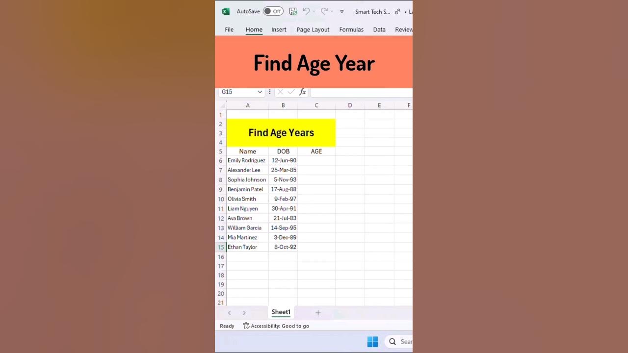 Find age using excel #excel #exceltricks #exceltips #exceltutorial #accounting #msoffice # ...