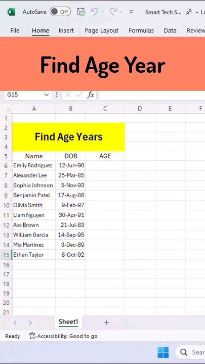 Find age using excel #excel #exceltricks #exceltips #exceltutorial #accounting #msoffice # ...