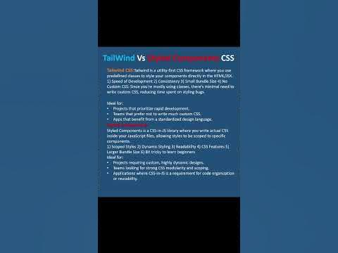 TailWind Vs Styled Components CSS #react, #tailwindcss, #styledcomponents - YouTube