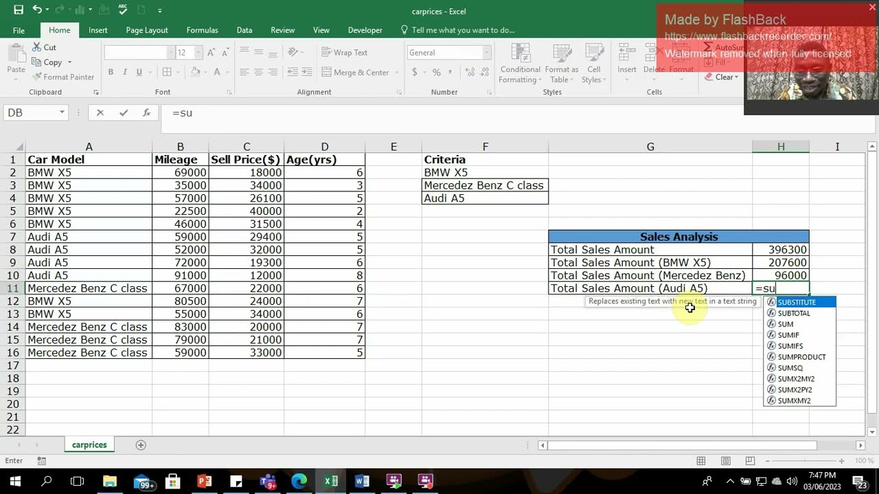 Sum Sumif Functions In Excel YouTube Sum Sumif Functions In Excel YouTube