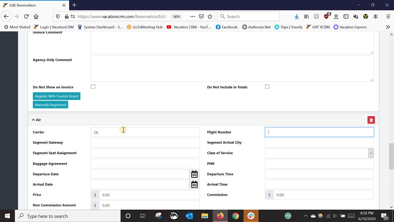 Manually entering reservations and multiple reservations under a trip ...