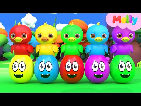 5 Little Ducks(Learn Colors Song) | Melly Nursery Rhymes & Kids Songs
