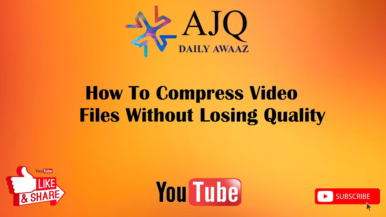 How To Compress Video Files Without Losing Quality - YouTube
