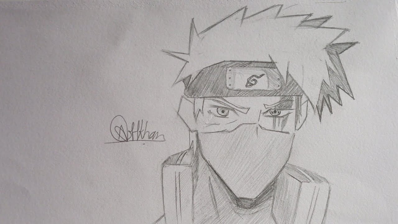 How to Draw Kakashi Sketch - Step by Step -Naruto Drawing - YouTube