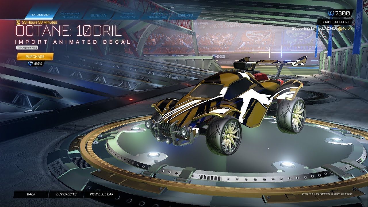 Rocket League Itemshop *IMPORT* Titanium White Octane 10Dril Decal ...