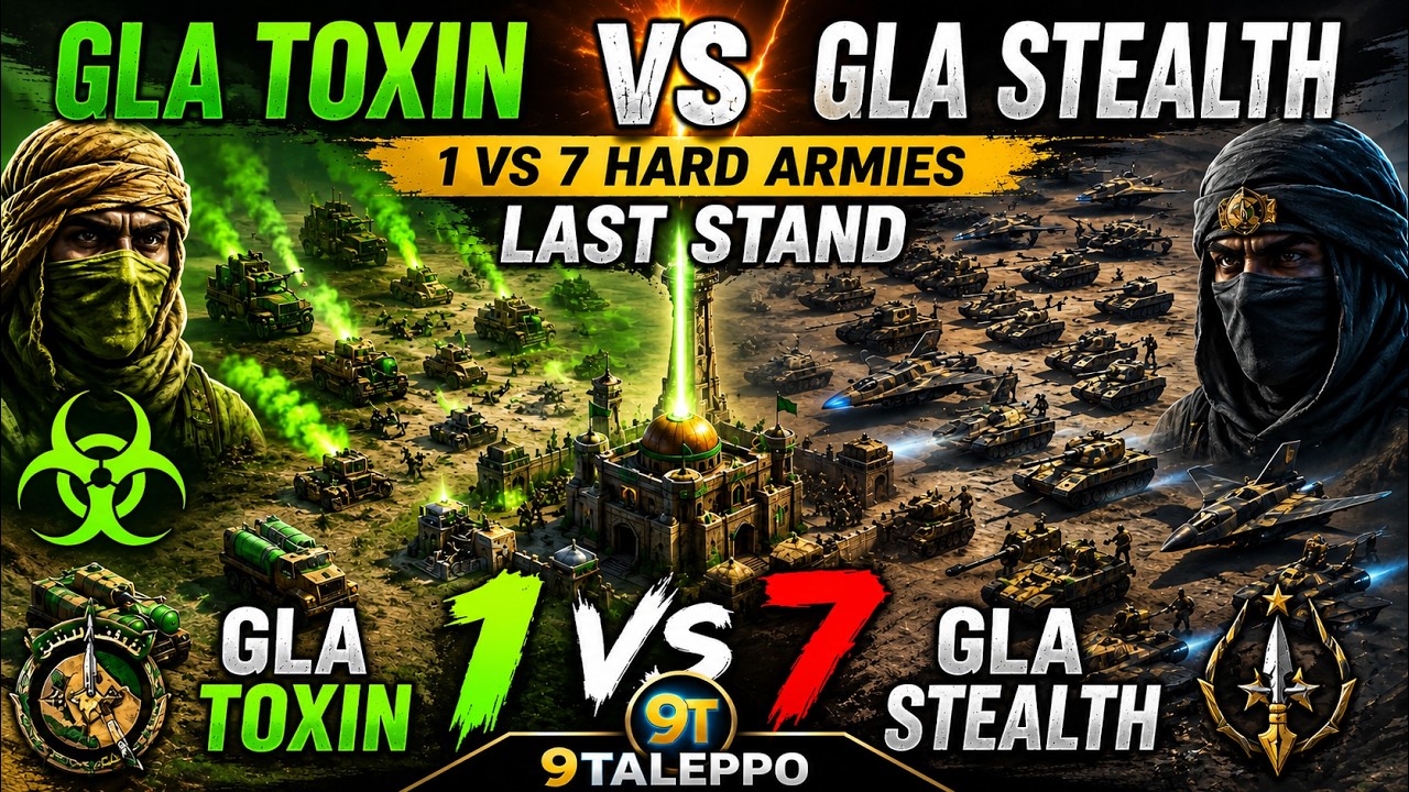 GLA Toxin vs GLA Stealth C&C Generals Zero Hour 1 vs 7 Hard armies ...