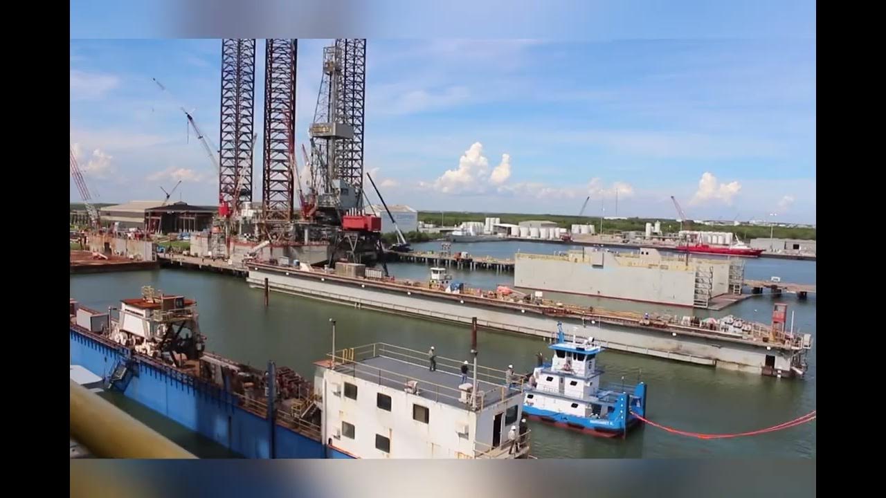 Battleship Texas Arrival Gulf Copper Shipyard Youtube