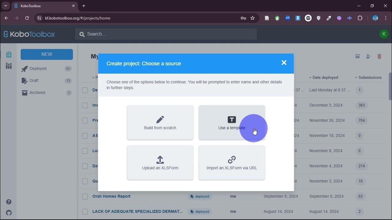 L3_KoboToolbox Interface & Creating Your First Project – Step-by-Step Guide - YouTube
