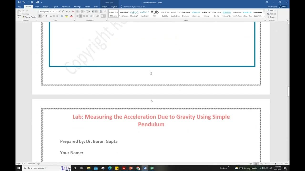 Lab: Measurement of Acceleration Due to Gravity Using Simple Pendulum - YouTube