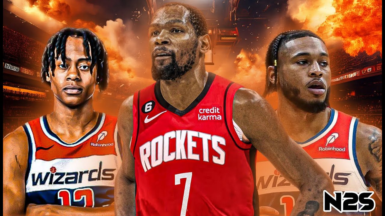 NEW LOOK ROCKETS vs WIZARDS - Kevin DURANT - Cam WHITMORE - Trey ...