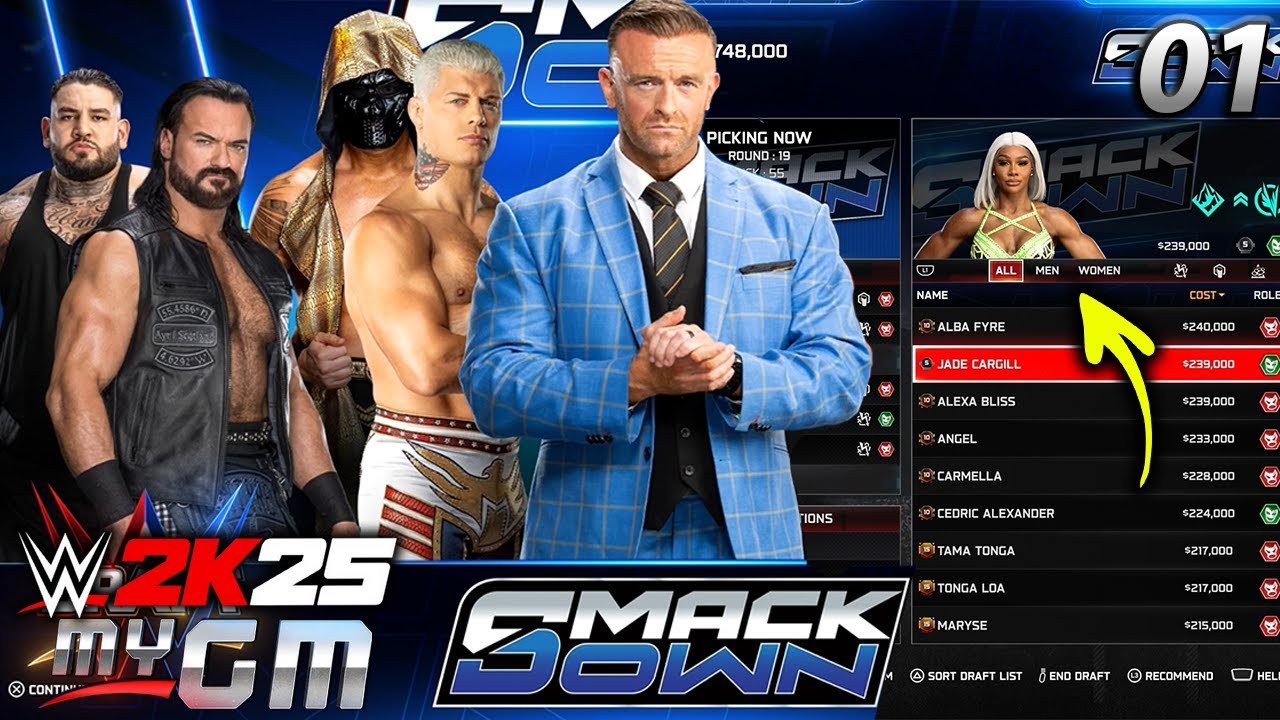 WWE 2K25 - My GM 01 - COMEÇANDO O DRAFT! - YouTube