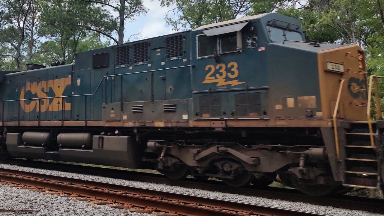 CSX TRAINS 2024: CSX 233 Leading CSX M208-09 with 440 axles (4/9/24 @ 12:33pm) - YouTube