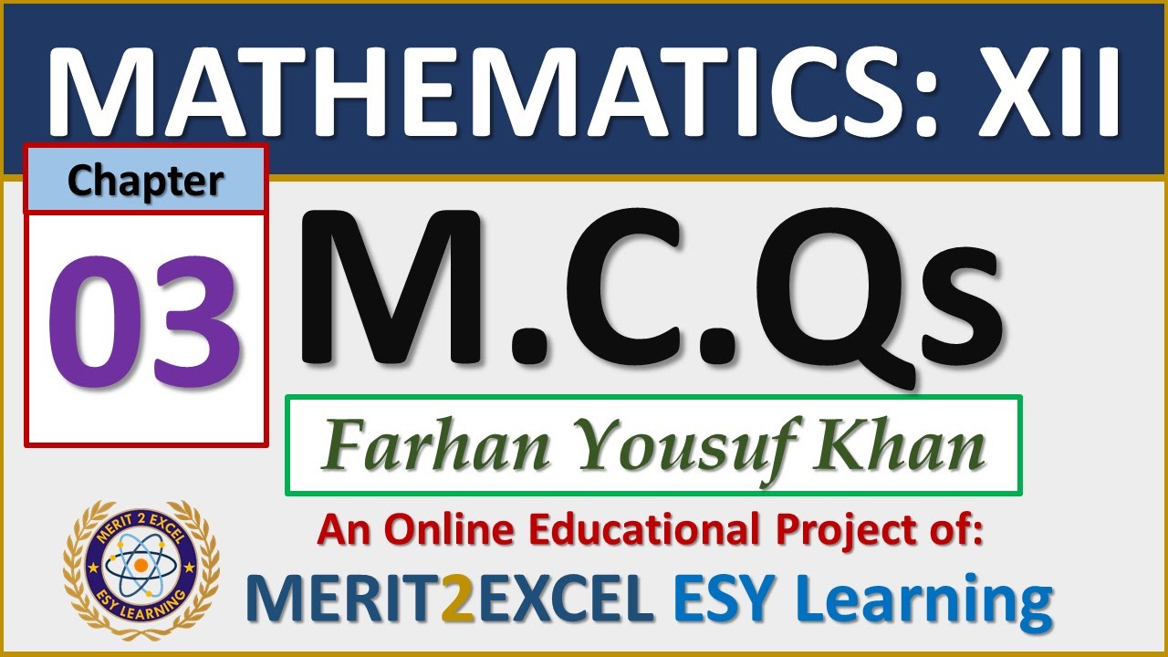 3-General Equation of Straight lines-MCQs || Chapter: 3 - Math: 12 || Farhan Yousuf Khan - YouTube