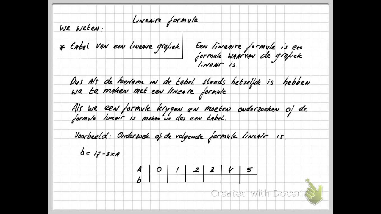 Lineaire formule - YouTube