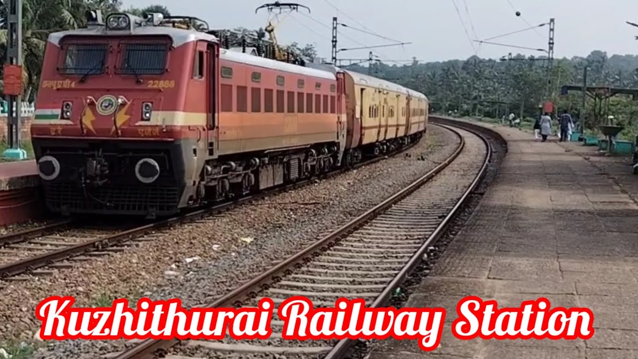 Train arriving at kuzhithurai Railway station - YouTube