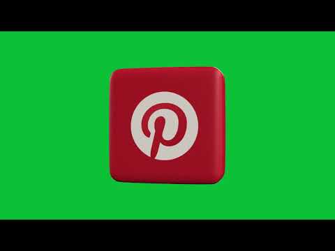 Pinterest 3D Logo on Green Screen