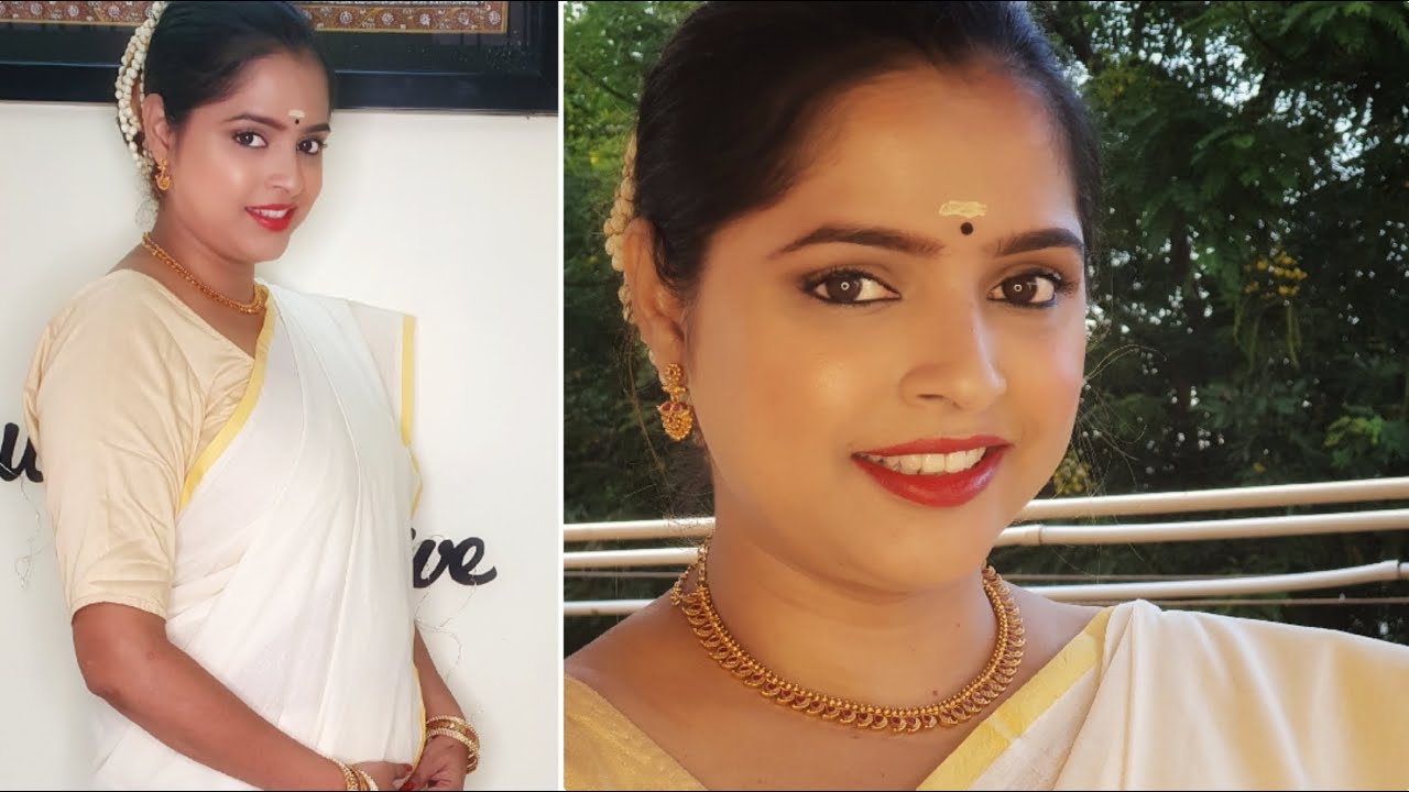 Onam Simple Makeup Look || Indian Festival Makeup Look || 2020 ...
