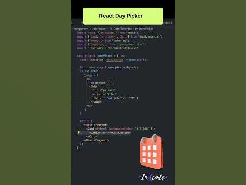 How to create Day Picker in React JS ? 📅 #shorts #short #trending #reactjs #javascript #reels ...