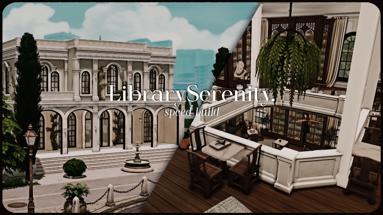 Historic Library with Cafe “Serenity” ♥ The Sims 4: Speed Build // CC ...