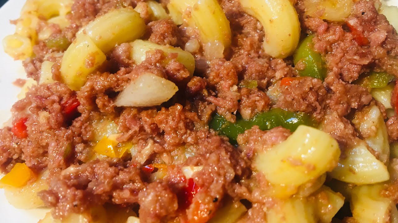 How To Make Corned Beef N Macaroni || 10 minutes Dinner Idea - YouTube