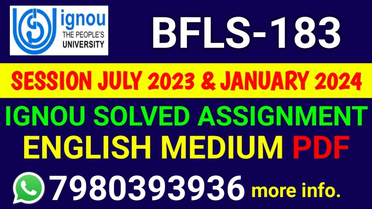 BFLS 183 Solved Assignment 2023-24 Hindi, BFLS 183 Solved Assignment 23 ...