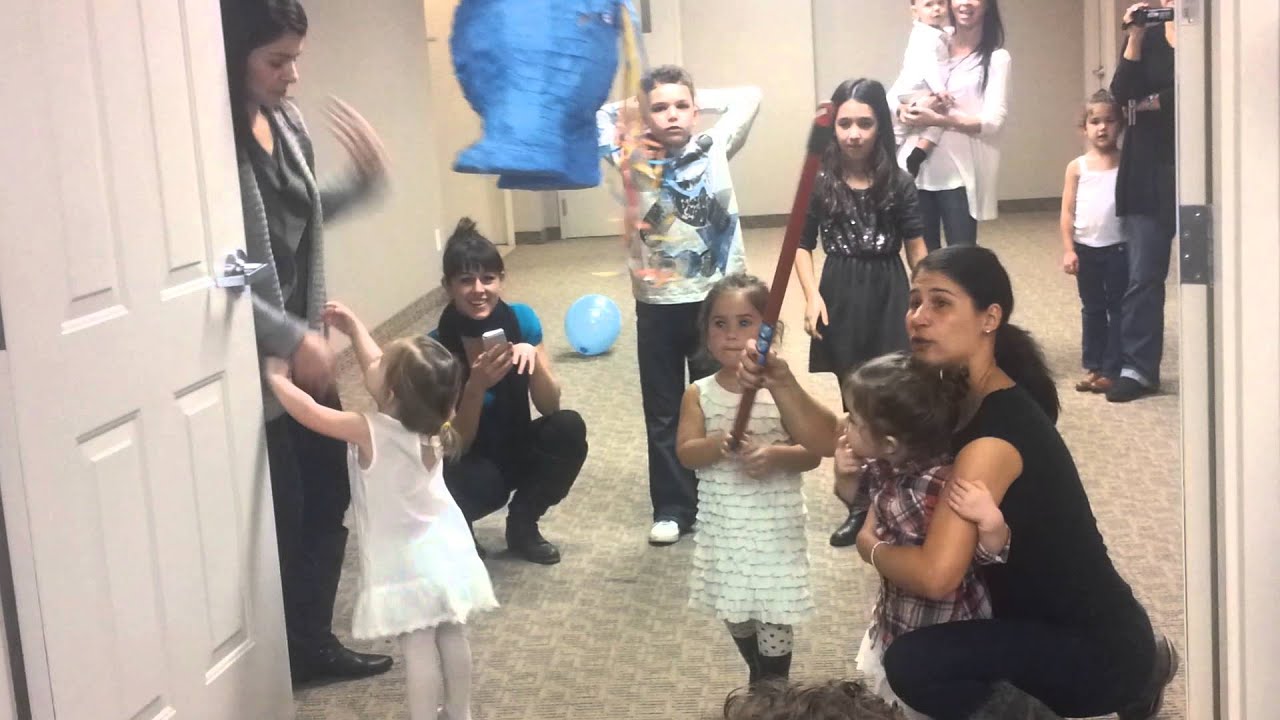 The longest time to destroy a pinata and the after - YouTube