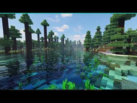 Relaxing minecraft forest background video with rain white noise for 10 ...