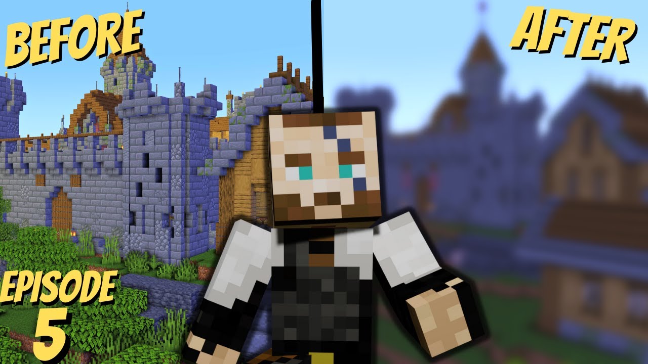 Cleaning the CASTLE and building THE UGLIEST house in MINECRAFT history ...