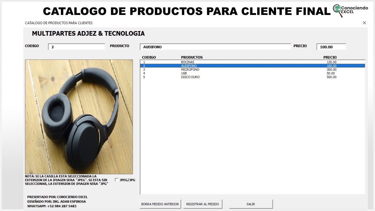 CATALOGO EN EXCEL VBA DE PRODUCTOS PARA CLIENTE FINAL 😉📚📖 | CONOCIENDO ...