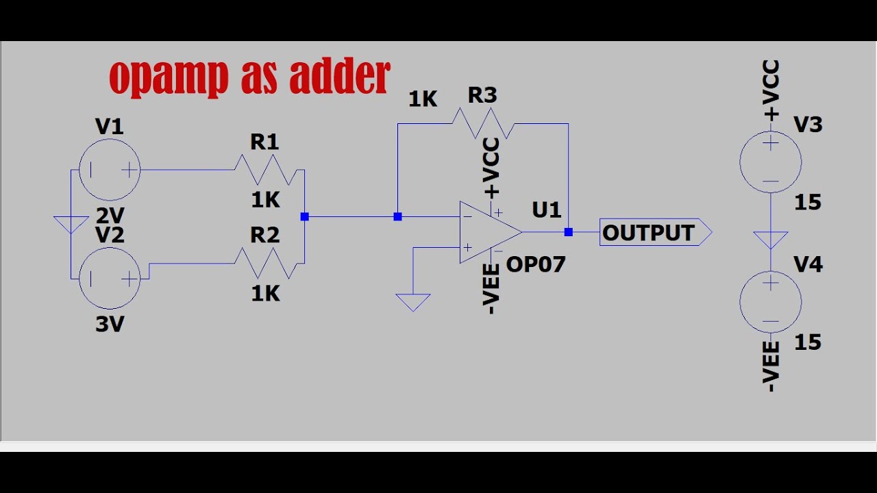 OP-AMP as an Adder - YouTube