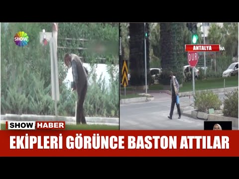 Ekipleri görünce baston attılar