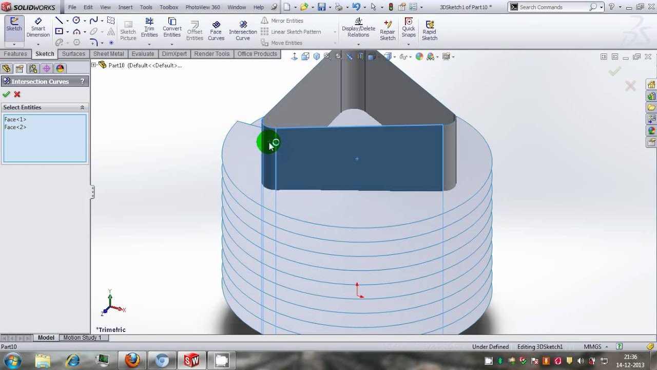 SolidWorks tutorial of triangular section spring - YouTube