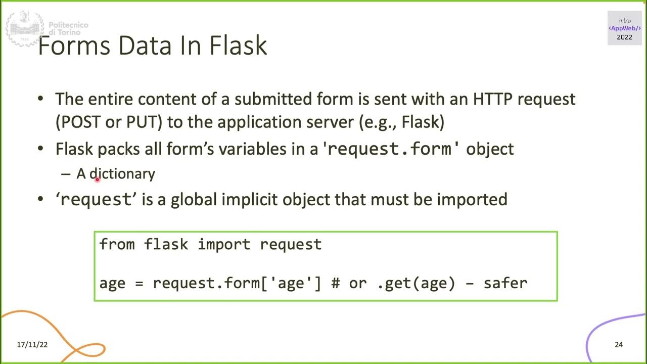 IAW2022-L17: Form e sessioni in Flask - YouTube