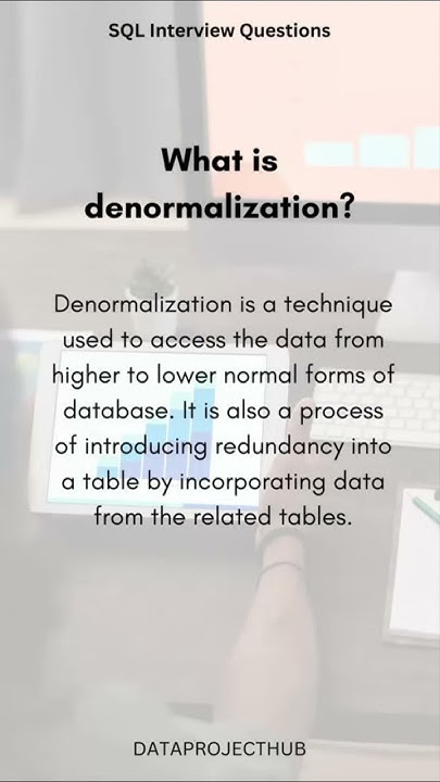 What Is Denormalization Sql Interview Question Series Youtube