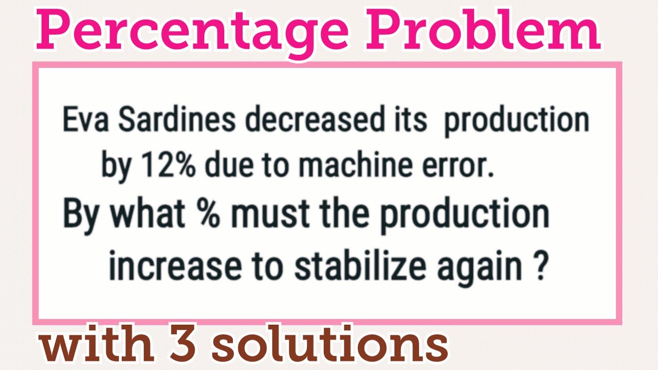 By what PERCENT must the production increase to stabilize again |CSE ...