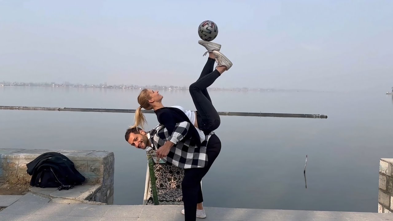 Aguska performed freestyle football at ganta Ghar - YouTube