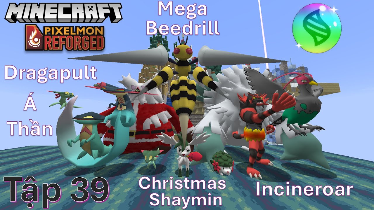 Minecraft Pixelmon 1.16.5 *Tập 39: Thu Phục Christmas Shaymin. Mèo lửa ...