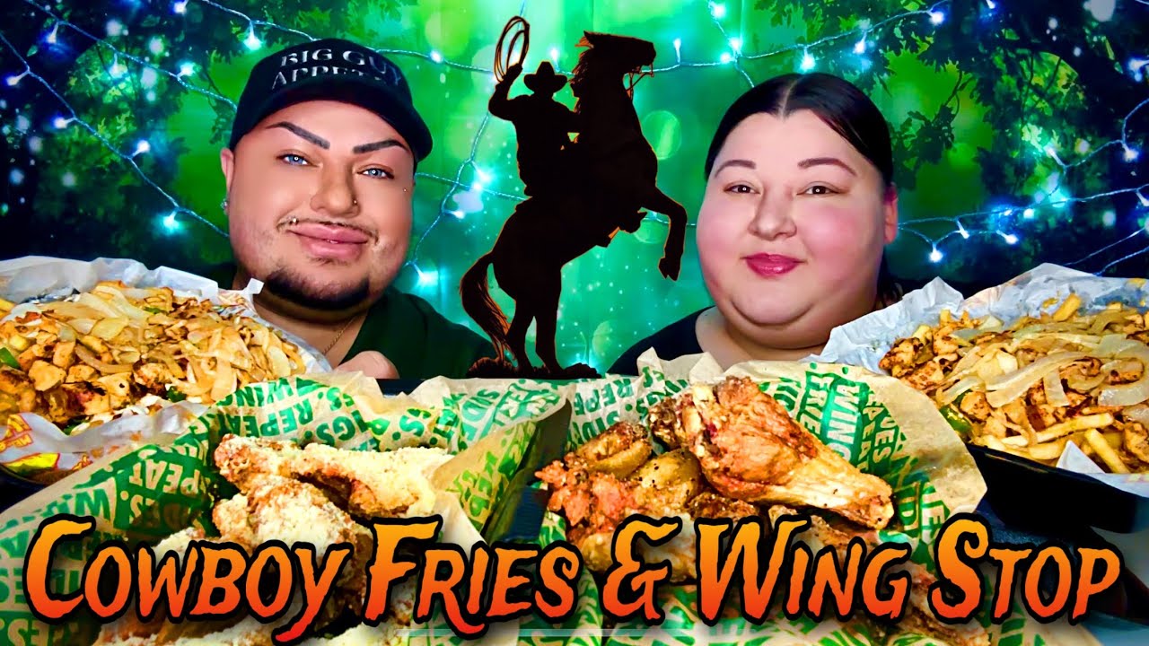 WING STOP & COWBOY FRIES MUKBANG w/ @LaGordizEats • Thank you Mah ...