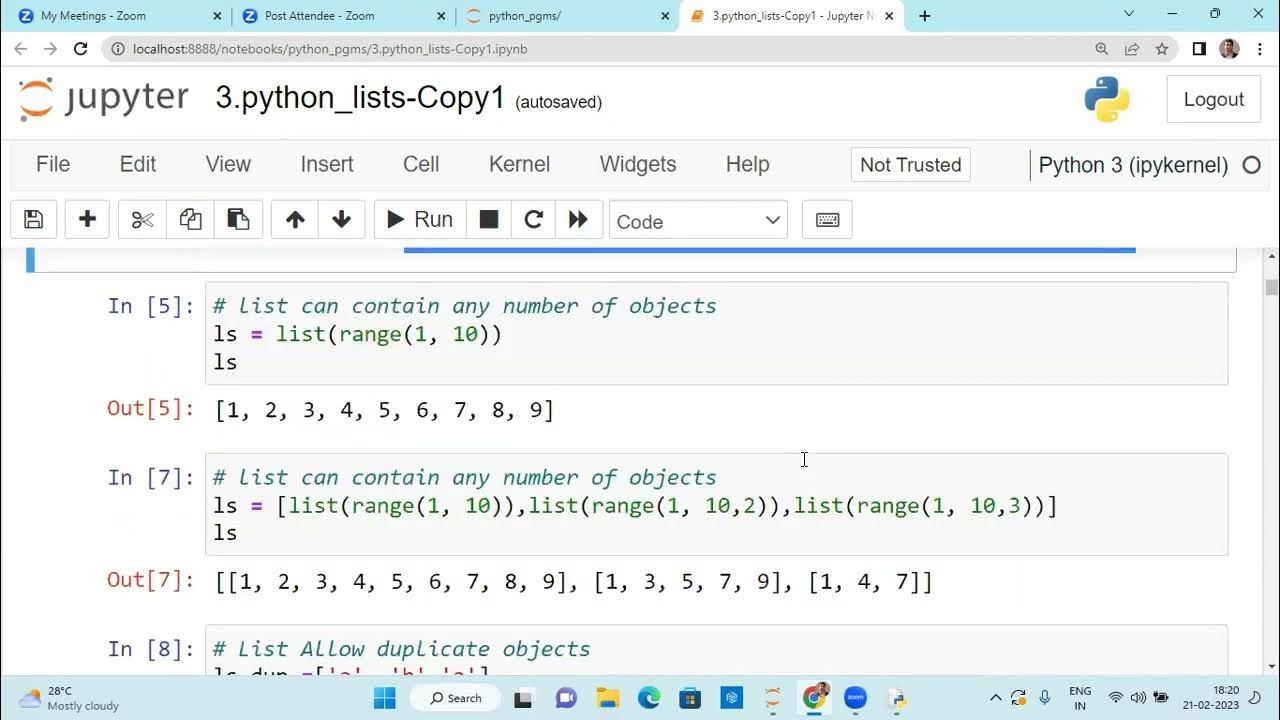 6. Python Lists - 2023-02-21 - YouTube