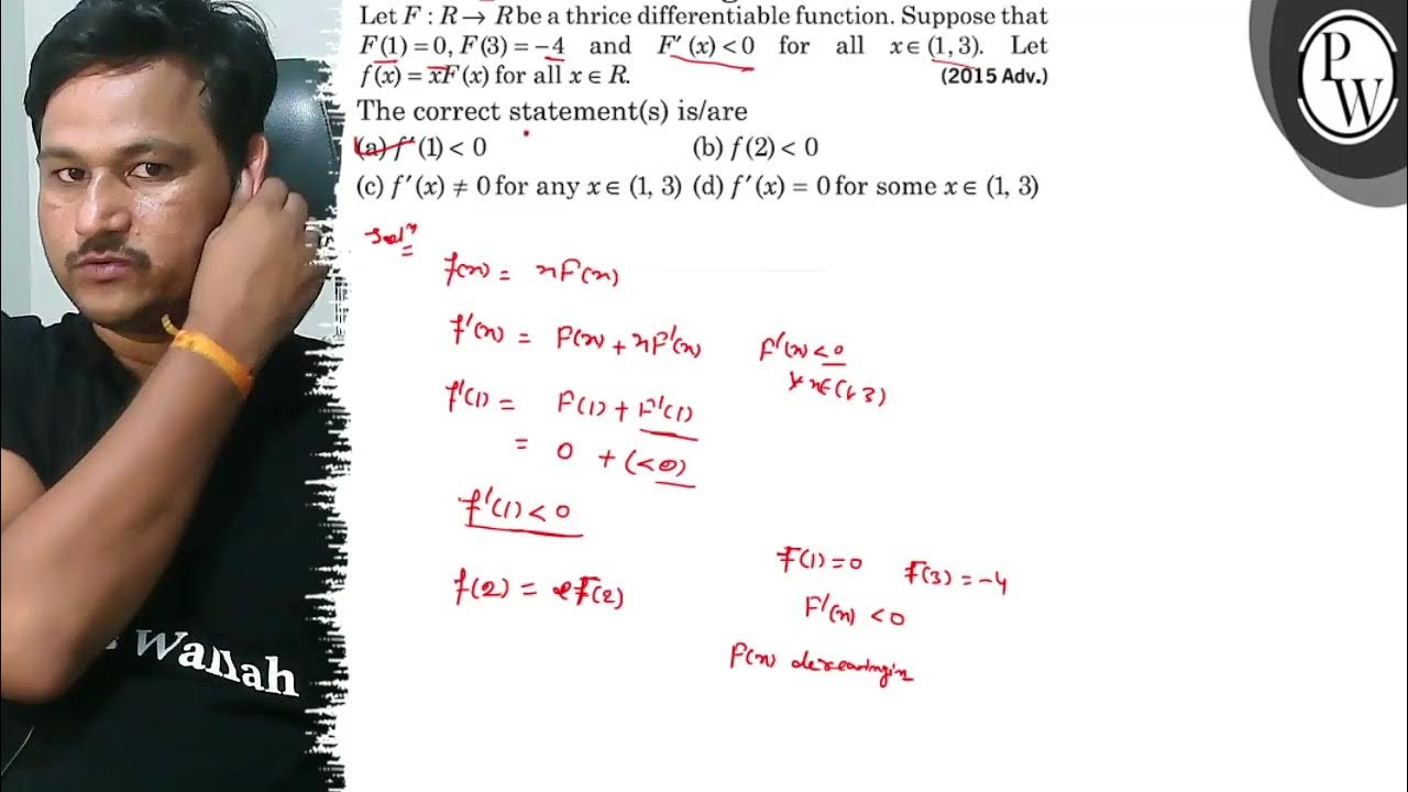 Let \( F: R \rightarrow R \) be a thrice differentiable function. S... - YouTube