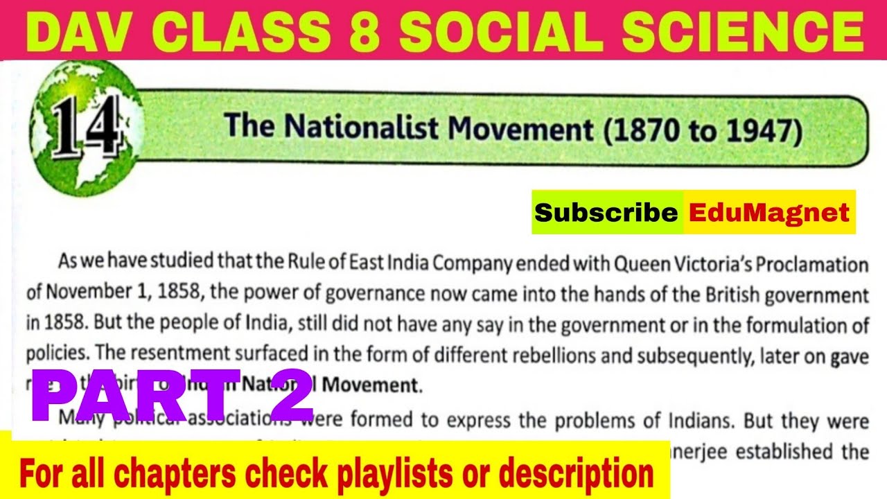 DAV SOCIAL SCIENCE CLASS 8 CHAPTER 14 THE NATIONALIST MOVEMENTS 1870 To dav-social-science-class-8-chapter-14-the-nationalist-movements-1870-to