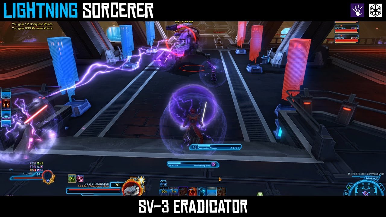 SWTOR SV-3 Eradicator Boss Fight - Veteran Difficulty with Lightning ...